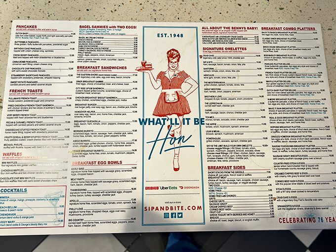 The menu at Sip & Bite reads like a love letter to American comfort food, with Greek influences that remind you this is Baltimore, hon, not some cookie-cutter chain restaurant.