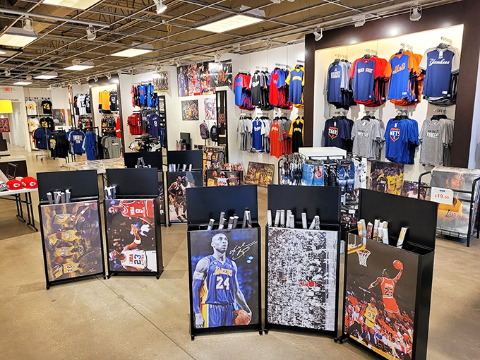 Sports memorabilia heaven where fans can score team gear without trading their vacation fund for a single jersey.