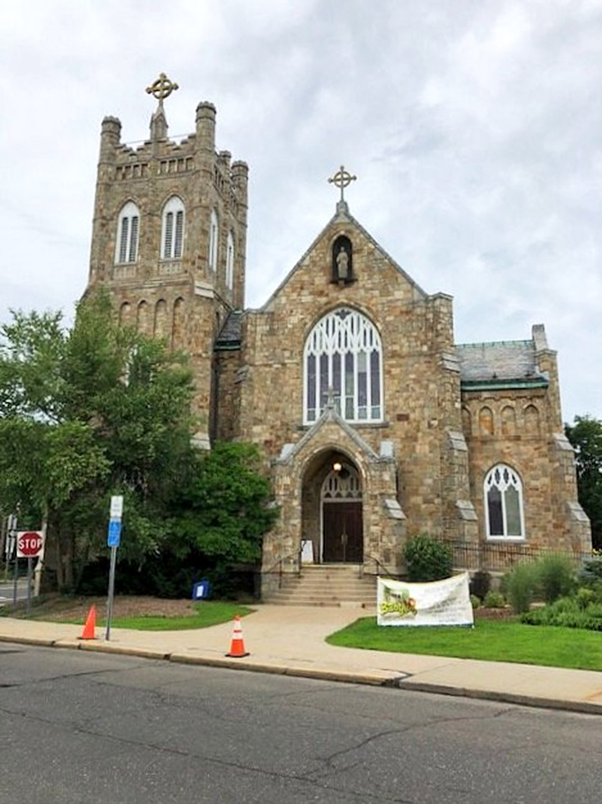 St. Thomas Roman Catholic Church's stonework makes modern architecture look like it's not even trying to impress anyone.