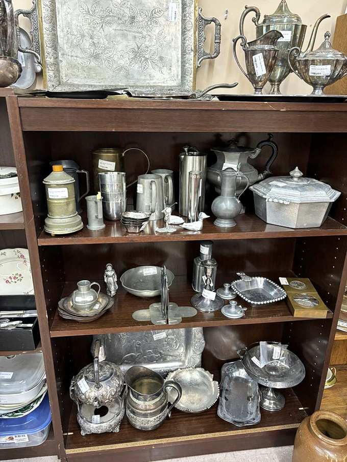 Silver that's witnessed more dinner conversations than a family therapist. Each tarnished piece tells stories of celebrations long past.