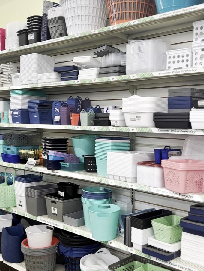 Storage bins in every color of the rainbow&mdash;organizing your life never looked so affordable or cheerful.