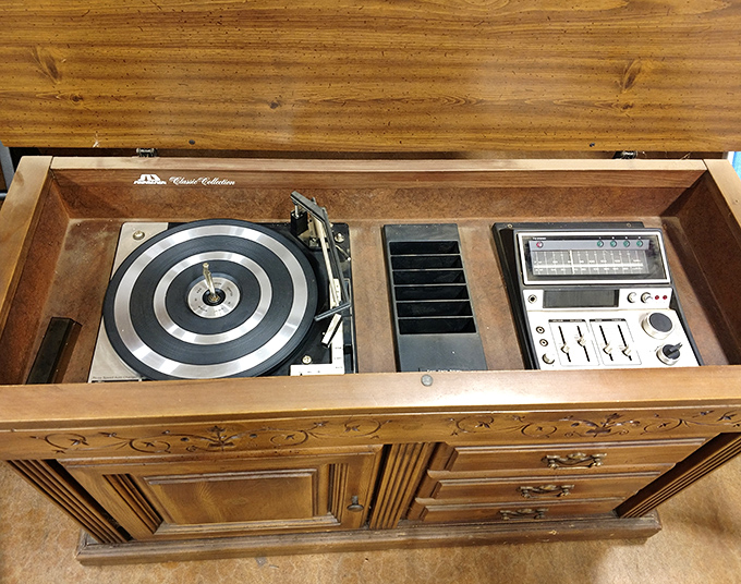 Yesterday's entertainment becomes today's conversation piece. This vintage console stereo system waits to bring analog warmth back to someone's living room.