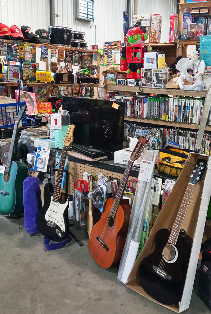 A collector's fever dream. This booth looks like what would happen if your childhood toy box grew up and decided to open a business.