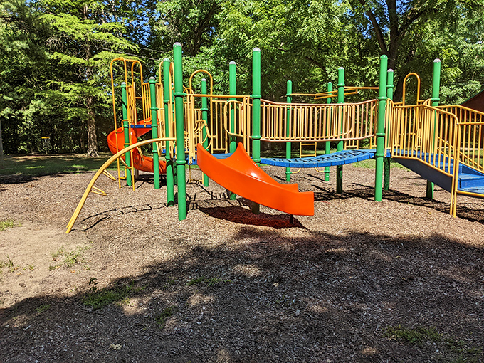 This playground isn't just for kids&mdash;it's a colorful reminder that sometimes the best therapy is sliding down something meant for someone half your size.