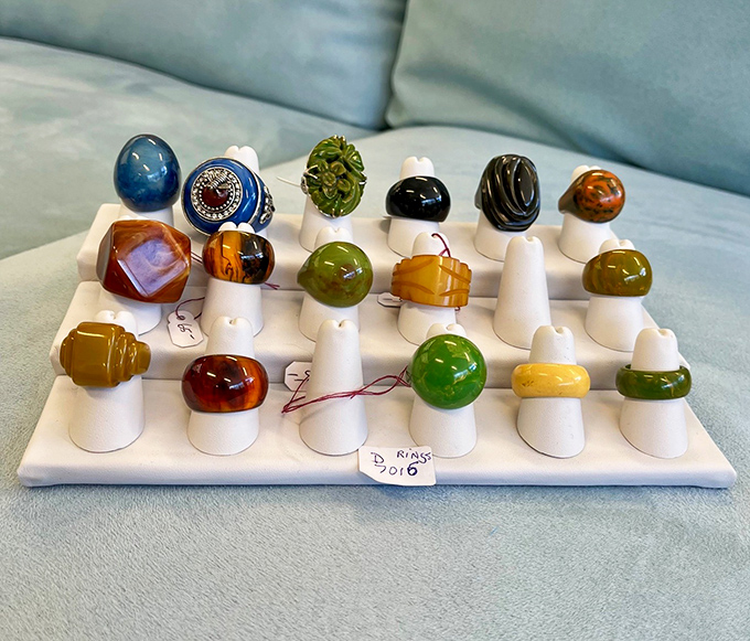 "These colorful vintage rings aren't just accessories &ndash; they're tiny time machines for your fingers, each with stories to tell."