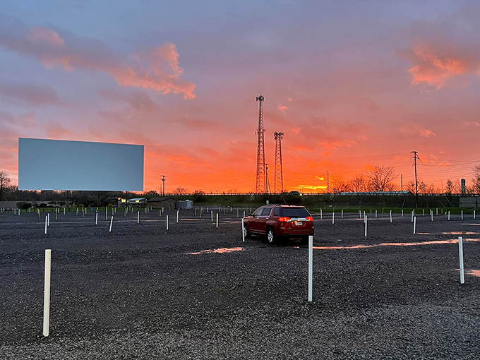 Nature provides the most spectacular backdrop for movie night—fiery Ohio skies upstaging even Hollywood's best special effects.