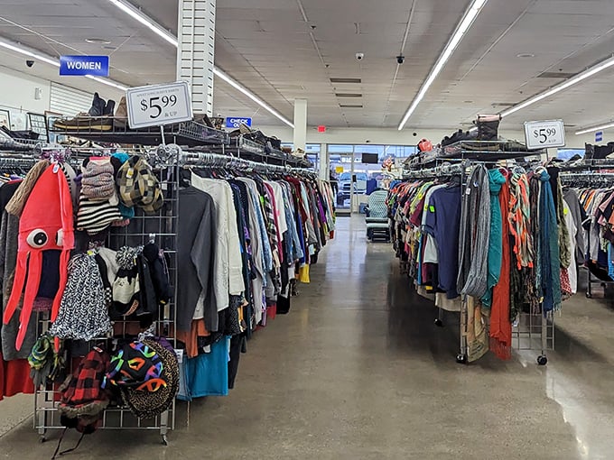 Endless racks of potential wardrobe transformations await &ndash; each hanger a portal to someone else's past and possibly your stylish future.