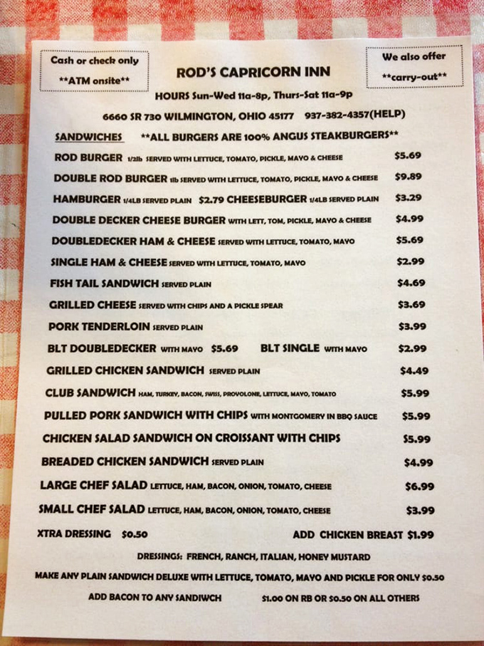 The menu doesn't mince words&mdash;100% Angus steakburgers take center stage, with the legendary Rod Burger leading a supporting cast of diner classics.