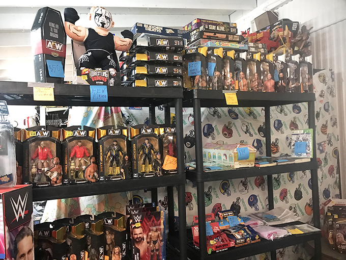 Wrestling memorabilia heaven! This booth transforms grown adults into excited 10-year-olds faster than you can say "body slam."