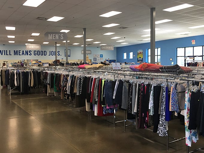 Endless racks of potential wardrobe upgrades stretch toward the horizon. The fashion equivalent of an all-you-can-eat buffet.