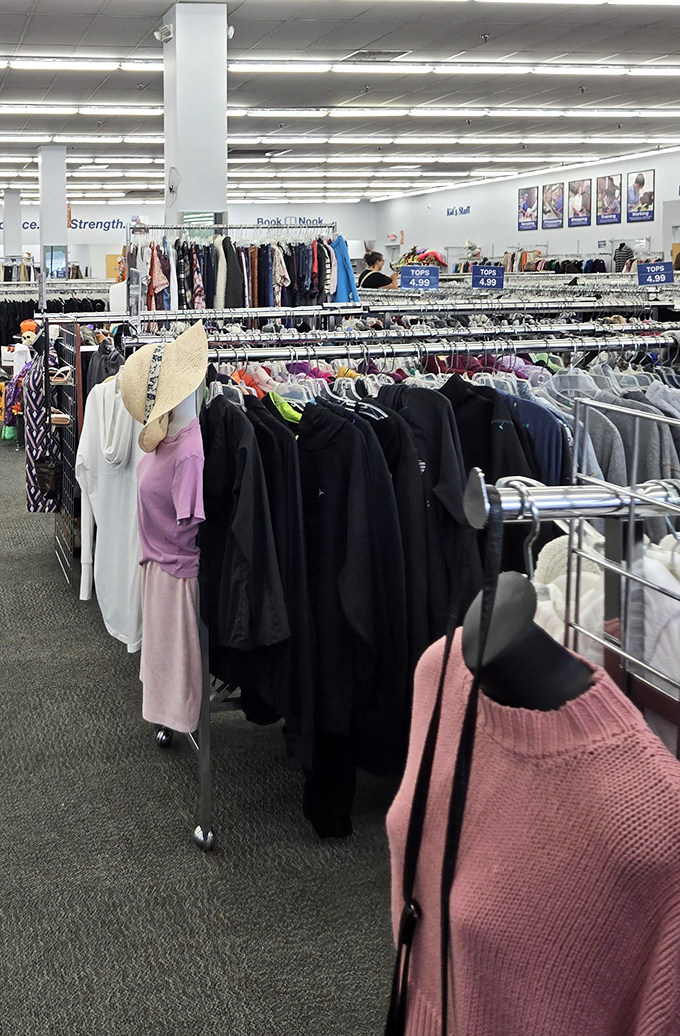 Rack after glorious rack of potential wardrobe upgrades. Like a fashion time machine with prices from a bygone era.
