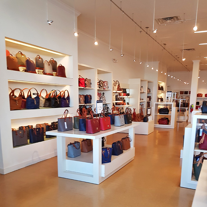 A handbag lover's dream come true&mdash;this color-coordinated display could make even the most budget-conscious shopper whisper, "Just one more won't hurt."