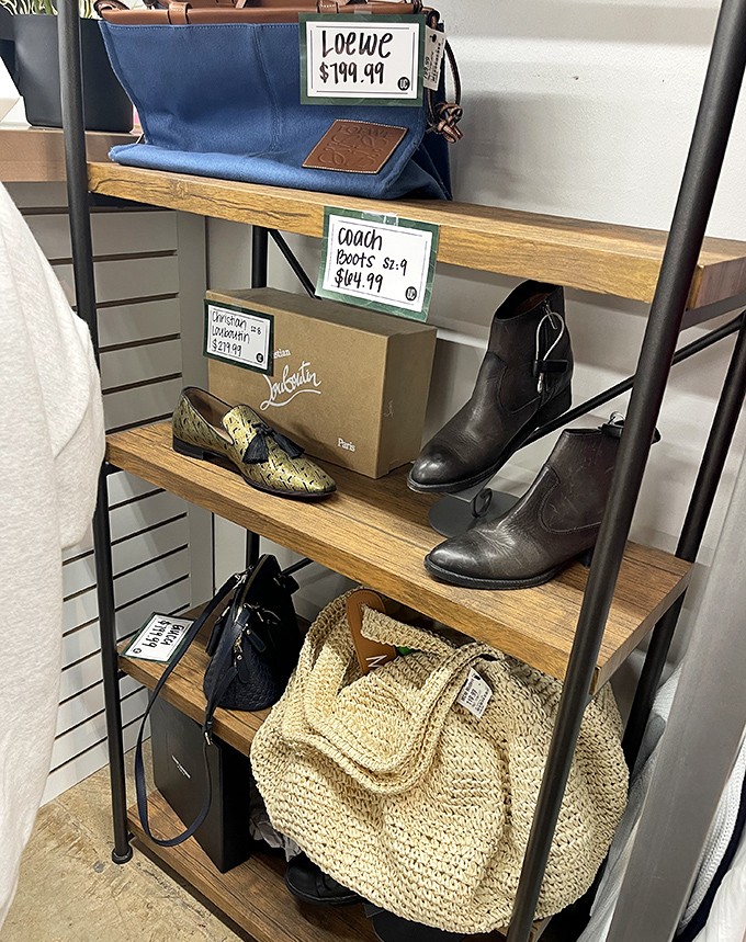 Designer dreams at down-to-earth prices. That Loewe bag didn't get the memo that it's supposed to cost a month's rent.