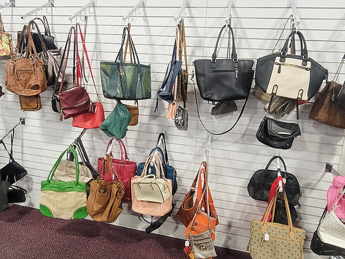 A rainbow of handbags waiting to become someone's new favorite accessory &ndash; resistance is futile.
