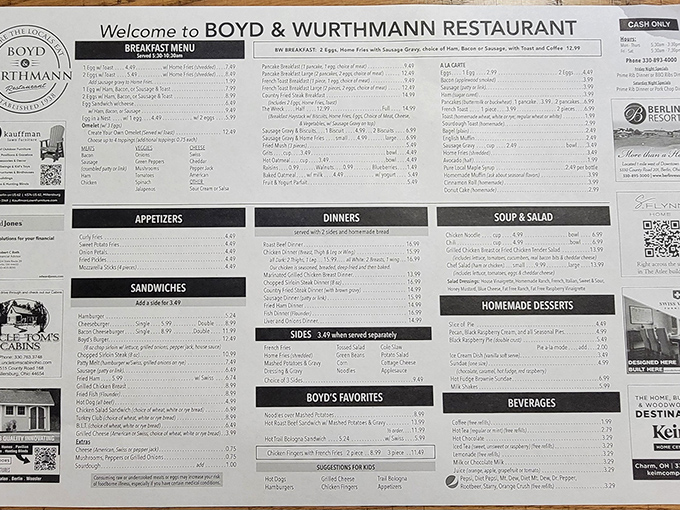This menu isn't trying to impress you with fancy fonts or foreign phrases&mdash;it's the culinary equivalent of a firm handshake and a "glad you're here."