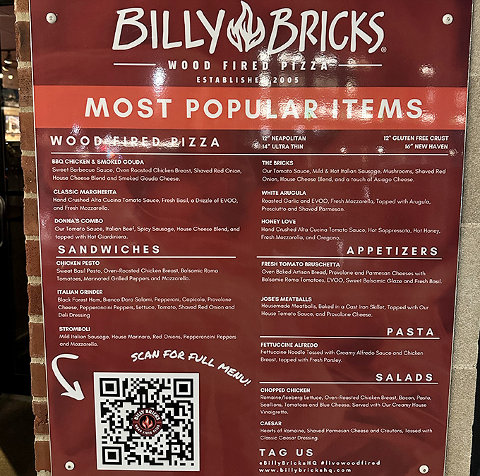 The menu board reads like a love letter to Italian cuisine &ndash; each item promising a different path to delicious satisfaction.