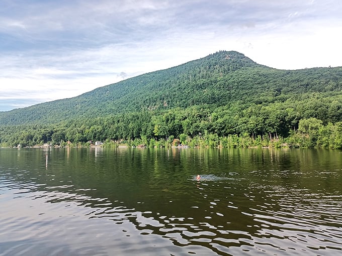 Lake Dunmore's mirror-calm surface reflecting the sky makes you question if you're still in Vermont or Narnia. 