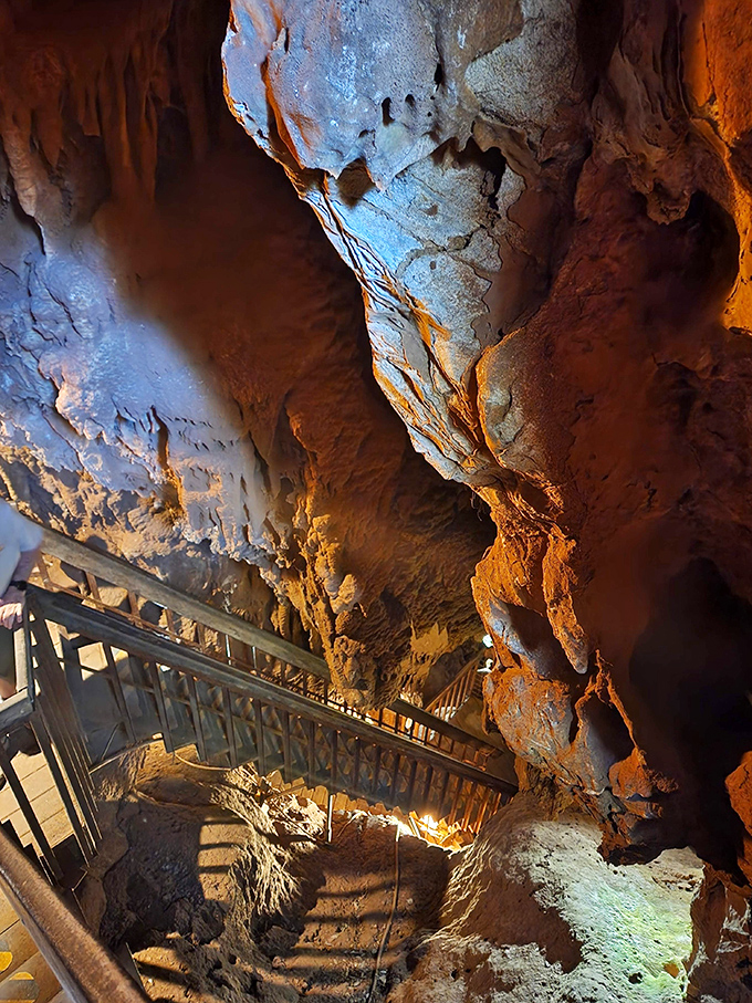 Descending into the unknown has never been so accessible. These well-maintained staircases invite explorers of all kinds into Earth's spectacular underground gallery.