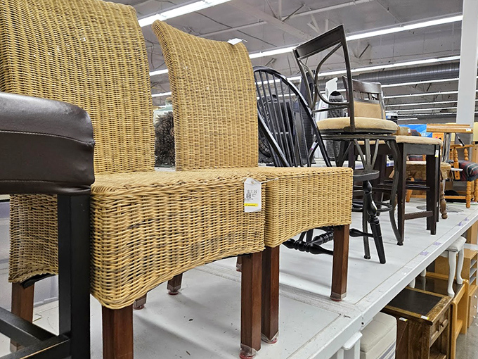 Wicker chairs with personality await their forever homes. Like dating in your 50s, these beauties come with character and stories to tell.