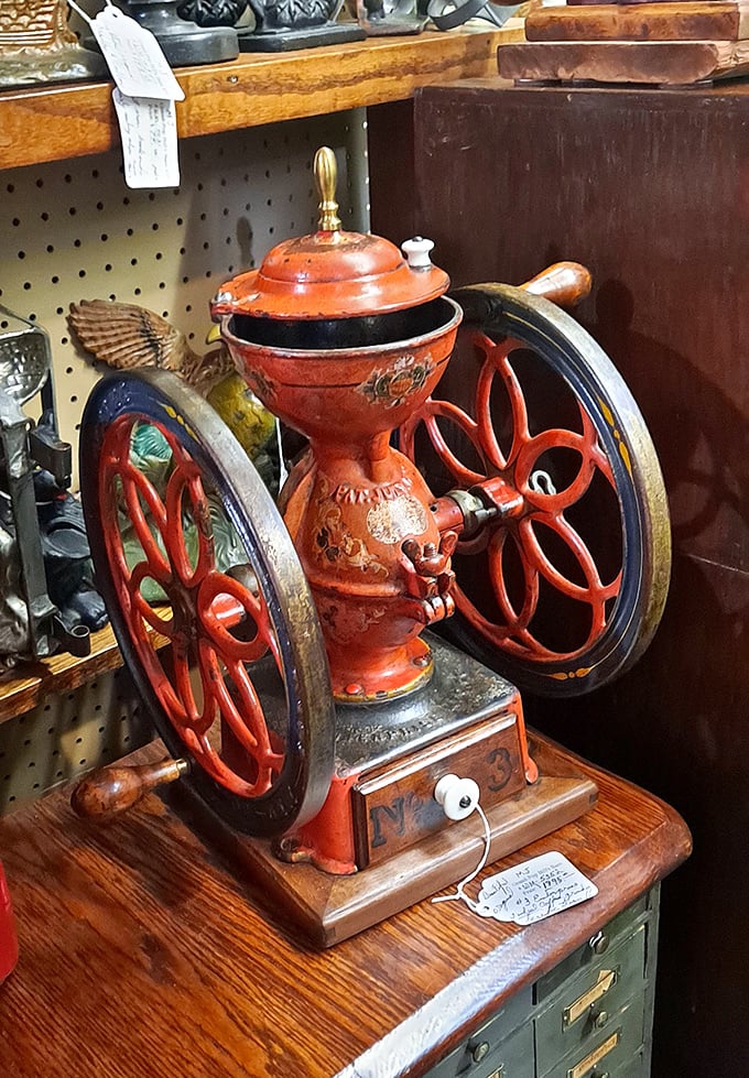 This vintage Enterprise No. 3 coffee grinder isn't just decorative &ndash; it's a functional time machine to when making coffee was a ritual.