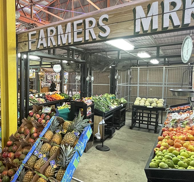 Nature's jewels on display! This produce section showcases fruits and vegetables arranged with the care usually reserved for museum exhibits.