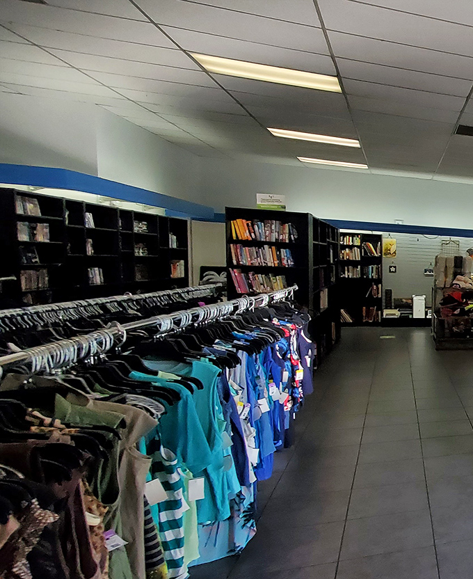 Books to the left, blue shirts to the right – this color-coded organization system makes hunting for specific items less like finding a needle in a haystack.