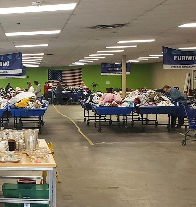 From this angle, you can appreciate the sheer scale of Northwest Arkansas's best-kept secret for ridiculously affordable shopping adventures.