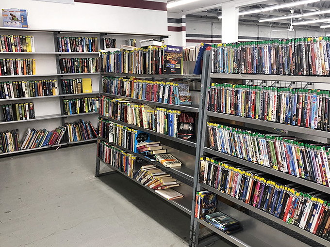 A bibliophile's dream come true &ndash; rows upon rows of DVDs and books waiting to transport you to other worlds for pocket change.