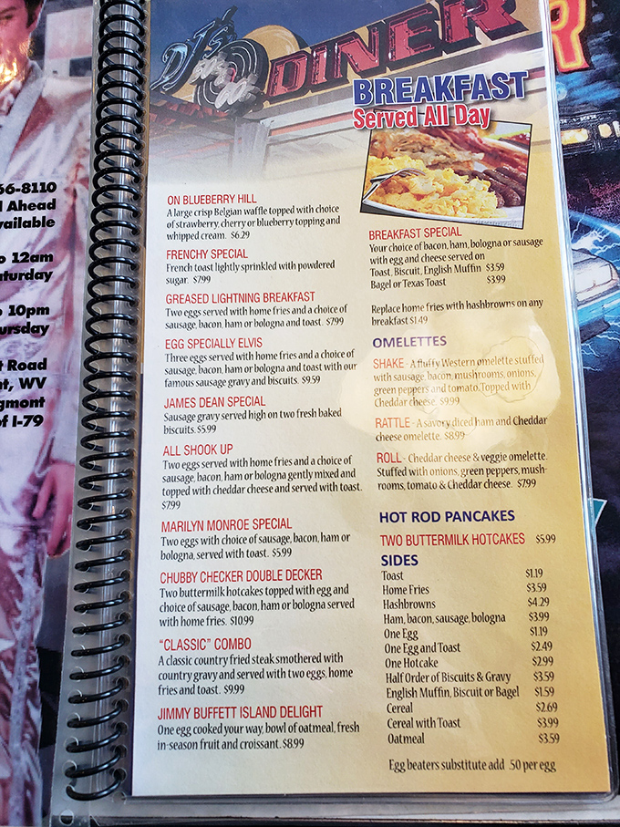 The menu reads like a greatest hits album of American breakfast classics, with Elvis-inspired dishes that would make the King himself "All Shook Up" with hunger.