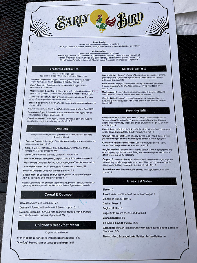 The menu reads like a love letter to breakfast classics &ndash; no foam, no reductions, just straightforward descriptions of dishes that have earned their place.