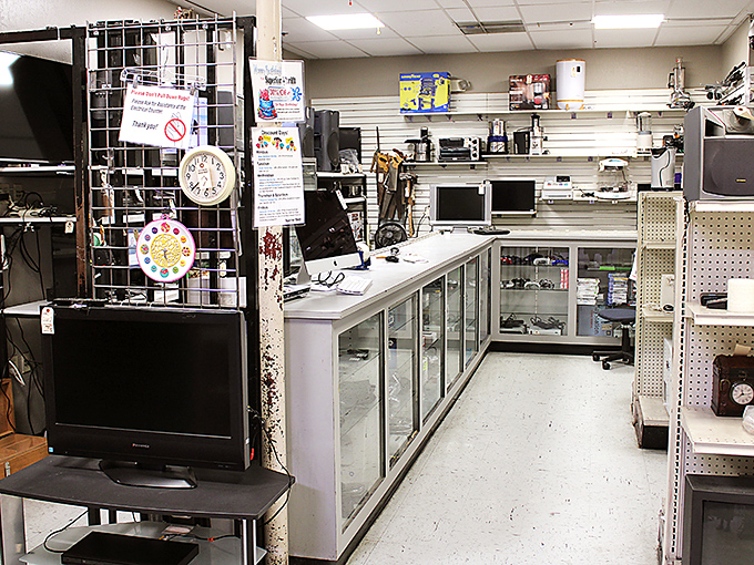 The electronics section: where yesterday's cutting-edge technology finds new purpose in today's vintage-loving homes.