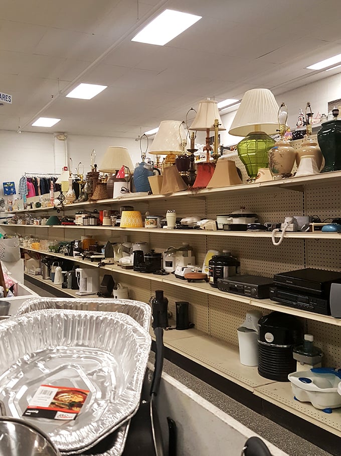 Housewares galore: from lamps that've seen better decades to kitchen gadgets still dreaming of their culinary debut.