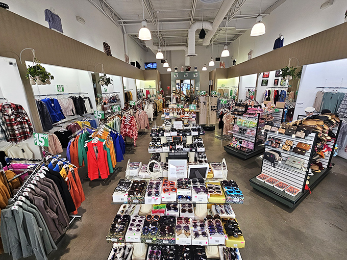 A shopper's paradise where clothing racks become treasure maps and every aisle promises the thrill of the perfect find.