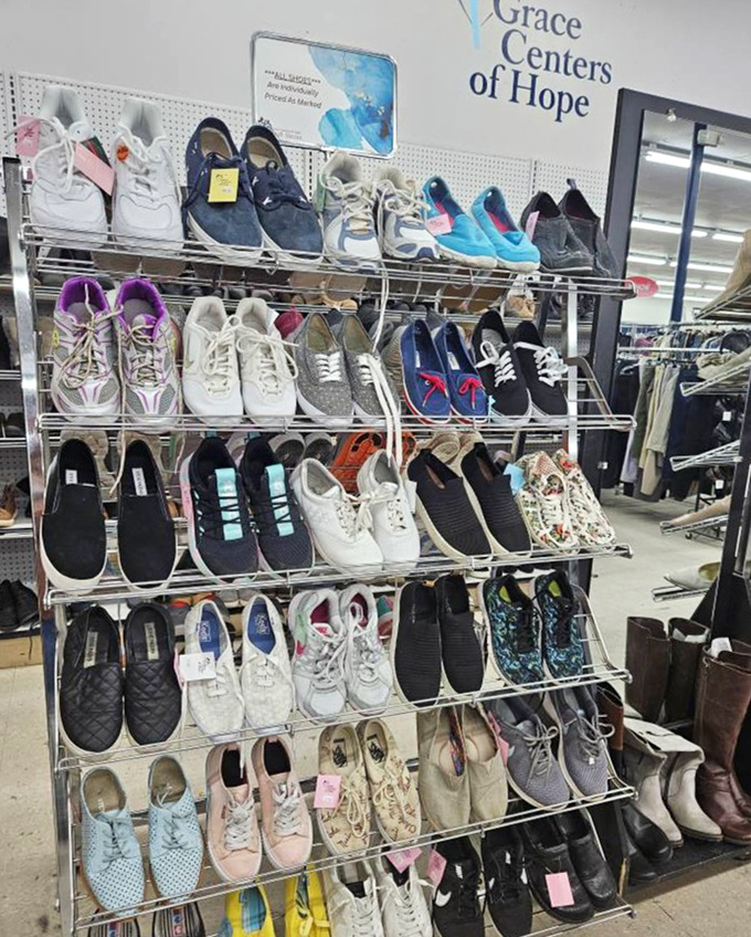 A shoe collection that rivals Imelda Marcos, except these won't require a second mortgage. Your perfect pair is hiding somewhere in this footwear library.