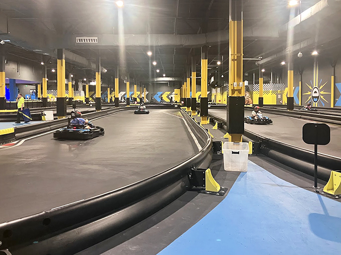 The go-kart track: where mild-mannered accountants transform into Formula 1 drivers and family hierarchies are temporarily rewritten through the power of speed.