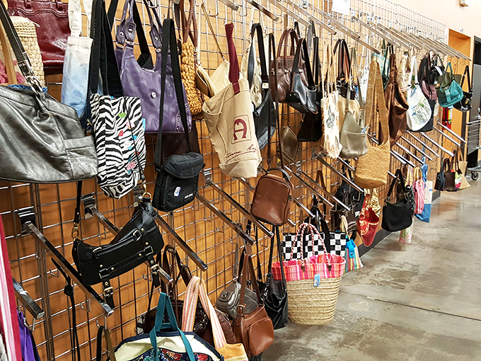 A wall of handbags that would make Carrie Bradshaw weep with joy&mdash;each one carrying stories from previous lives and waiting for new adventures.