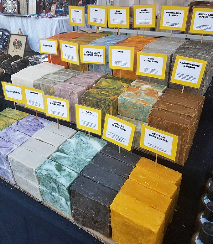 Handcrafted soaps in every scent imaginable, from "Mango Cranberry" to "Frankincense & Myrrh"&mdash;aromatherapy heaven for your shower routine.