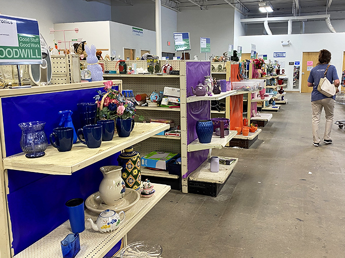 Treasure hunt, aisle three! Every shelf whispers stories&mdash;from cobalt glass dreams to ceramic keepsakes waiting for their second act.