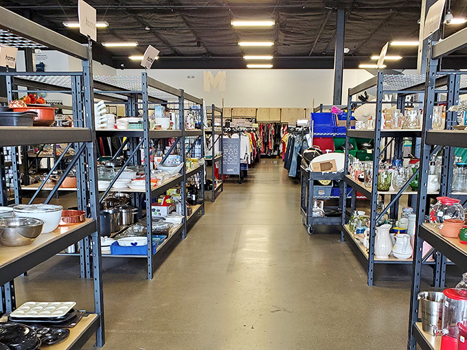 Aisle after aisle of kitchen possibilities. One person's discarded pasta maker is another's ticket to homemade ravioli adventures.