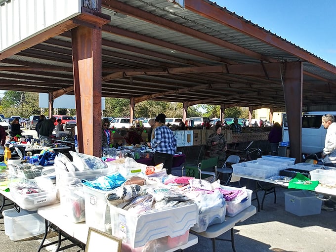 Beneath weathered metal awnings, vendors arrange their wares with care, creating miniature retail universes that change with each weekend visit.