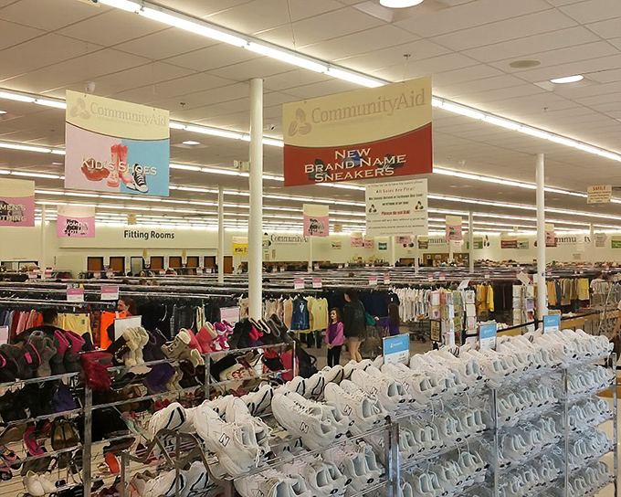 The shoe section rivals Imelda Marcos' closet. Rows of footwear waiting for their Cinderella moment at a fraction of retail prices.