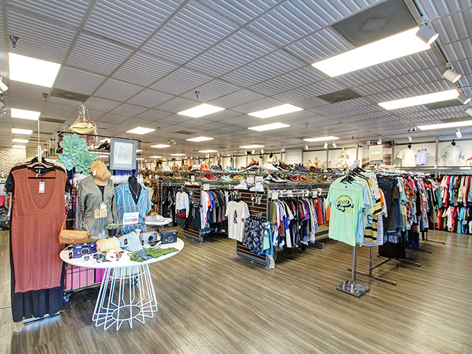 Not your grandmother's thrift store. The bright, organized interior feels more like a boutique than a bargain bin.
