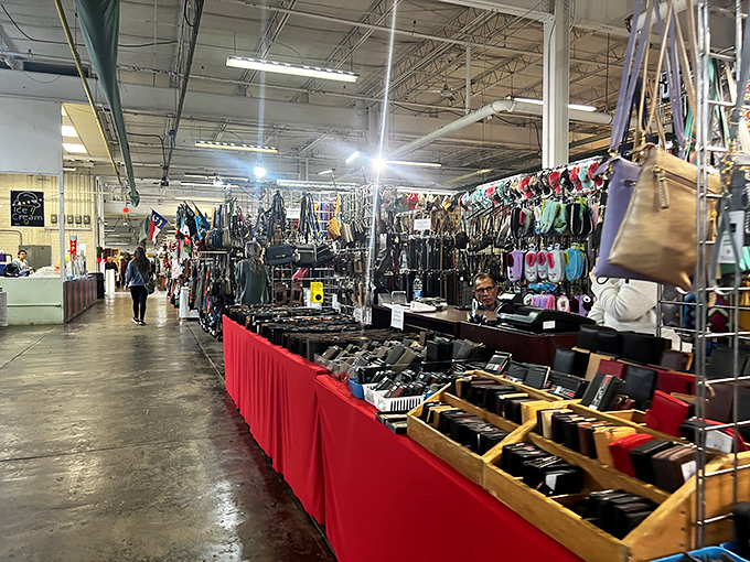Indoor vendors create canyons of commerce. Like a department store designed by people who actually have interesting taste.