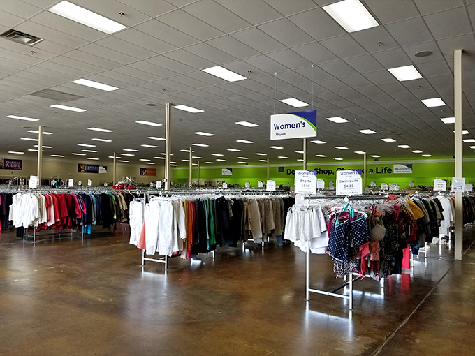 Inside, a sea of clothing racks stretches toward the horizon&mdash;each hanger potentially holding your next favorite outfit.