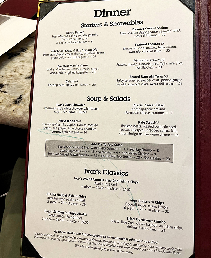 The menu reads like seafood poetry&mdash;each dish a carefully crafted verse celebrating the Pacific Northwest's aquatic bounty.