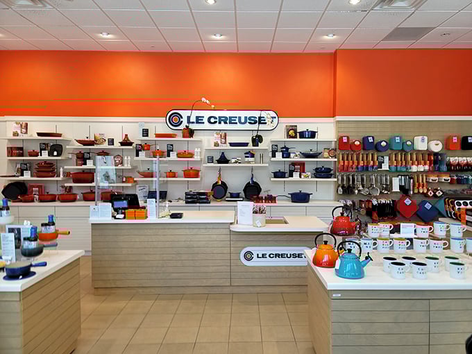 Le Creuset's rainbow of cookware tempts culinary enthusiasts with Dutch ovens at half the price of department stores. Kitchen dreams without the nightmare prices!