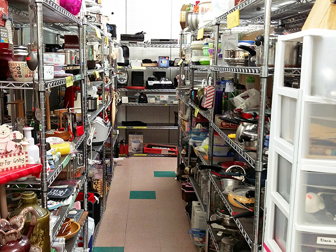 This narrow aisle of kitchen treasures is where family heirlooms and forgotten gadgets await their second chance.