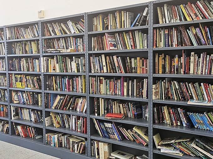 A bibliophile's dream come true&mdash;shelves upon shelves of literary treasures waiting to tell their stories to new owners.
