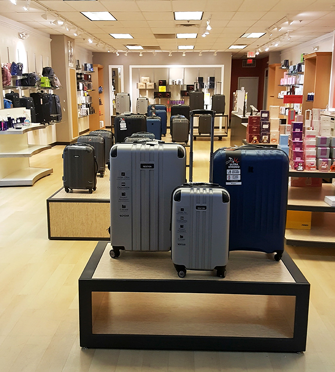 Travel in style without the first-class price tag. These sleek suitcases are just waiting to be filled with all your other outlet finds.