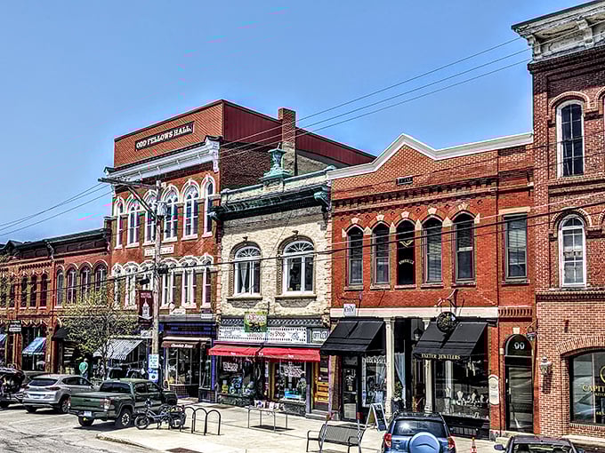 A Main Street that makes you want to slow down, sip coffee, and people-watch.